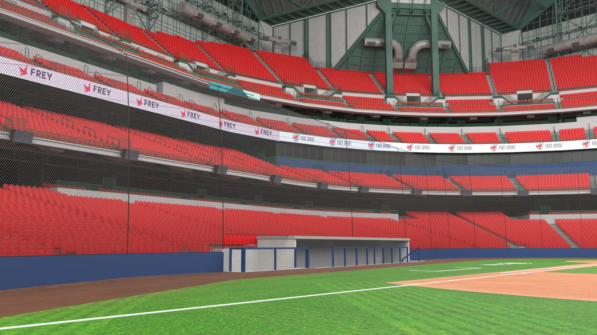 3D Baseball Stadium With Open Roof - TurboSquid 2311427