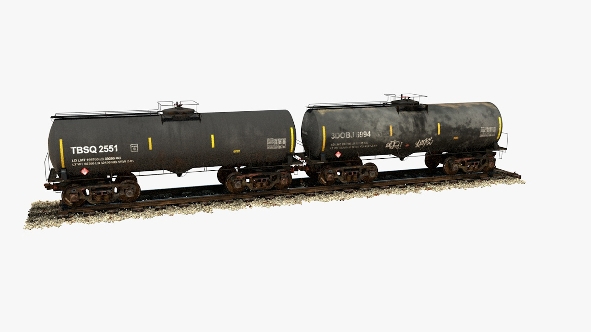 3D tank cars dot-111 model - TurboSquid 1255416
