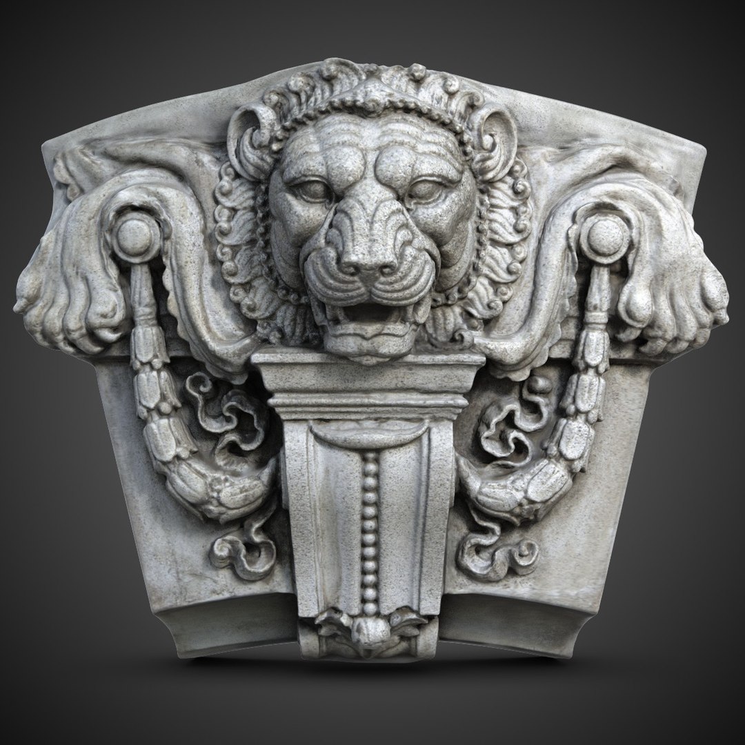 lion head molding obj