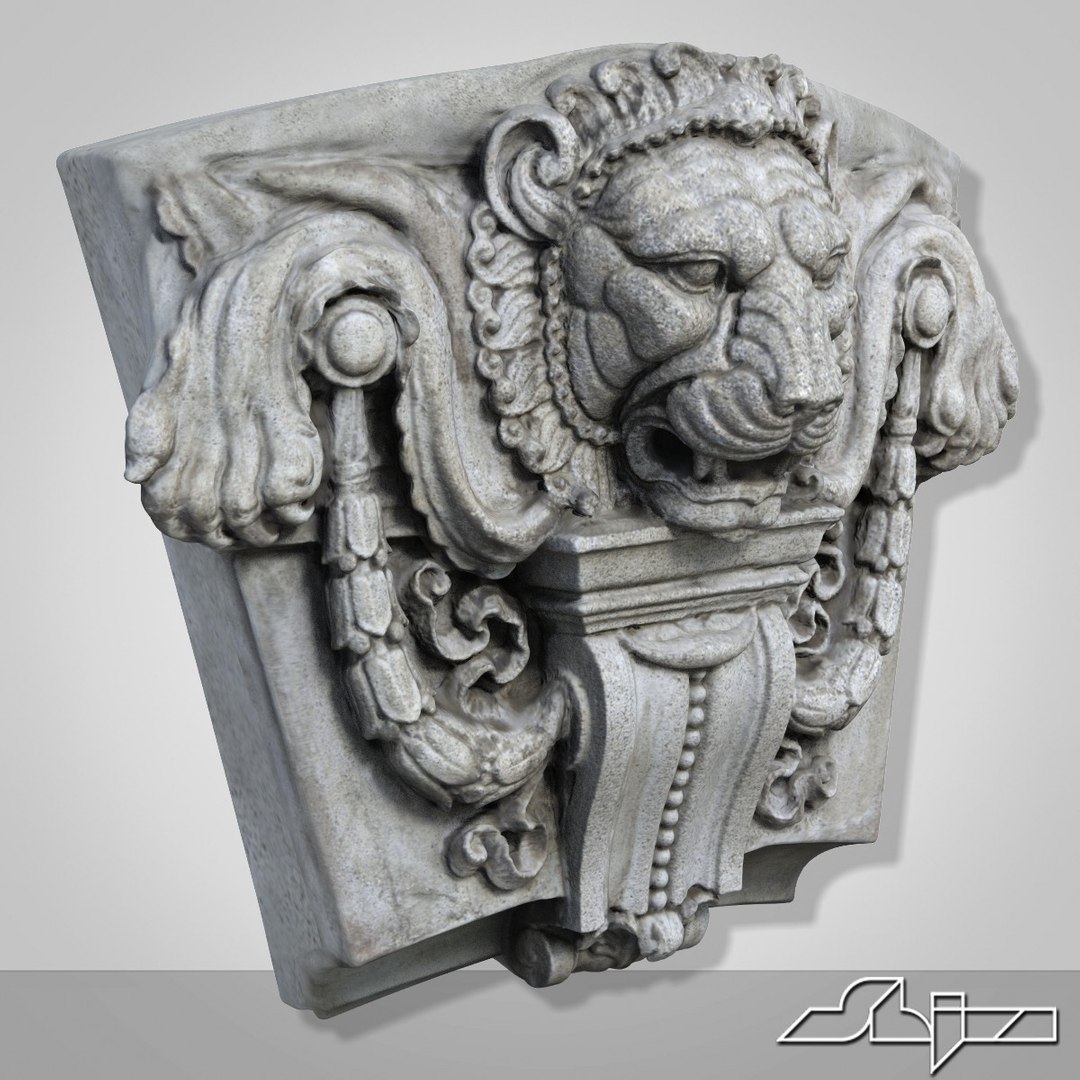 lion head molding obj