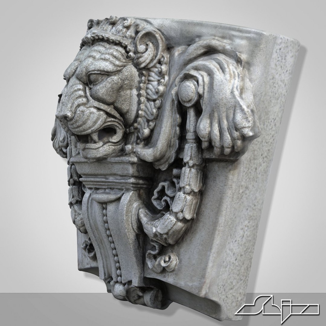 lion head molding obj
