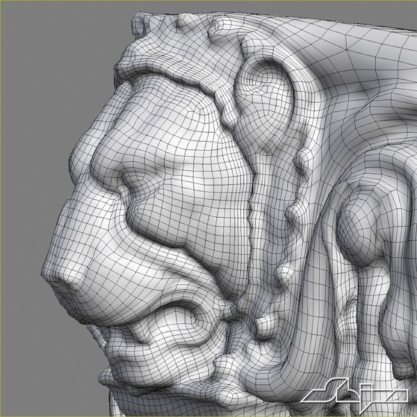 lion head molding obj