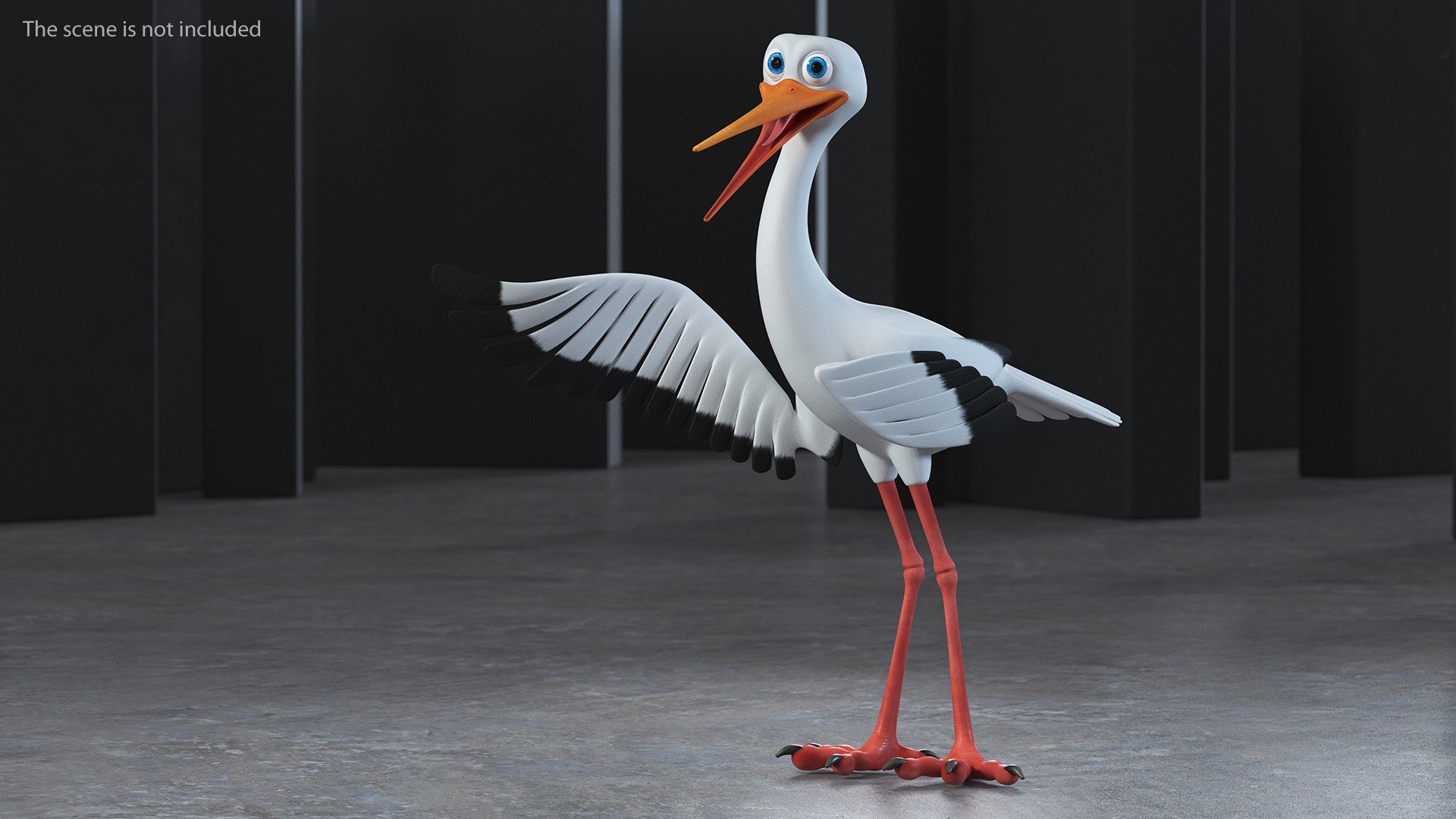 Cartoon Stork Talk Pose 3D Model - TurboSquid 2088907