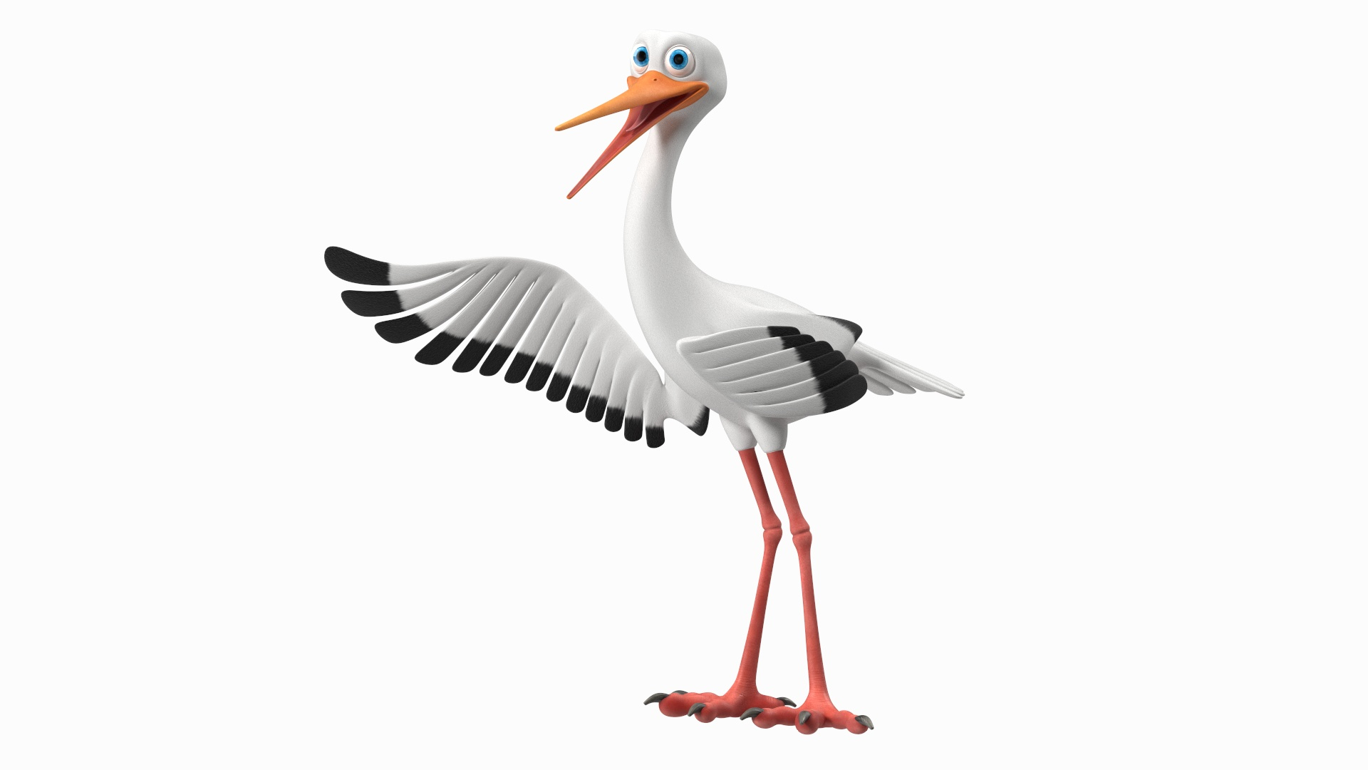 Cartoon Stork Talk Pose 3D Model - TurboSquid 2088907