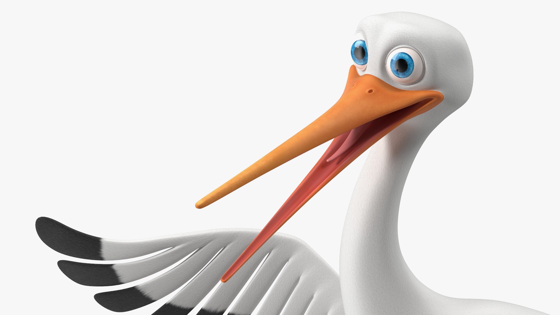 Cartoon Stork Talk Pose 3D Model - TurboSquid 2088907