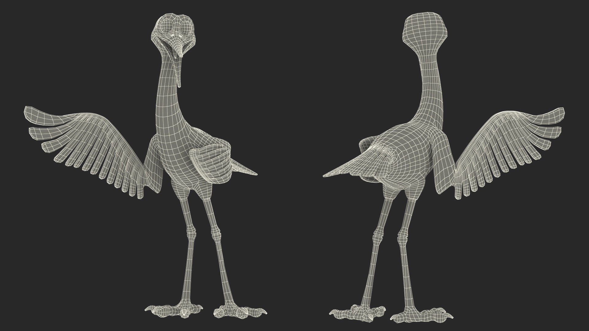 Cartoon Stork Talk Pose 3D Model - TurboSquid 2088907