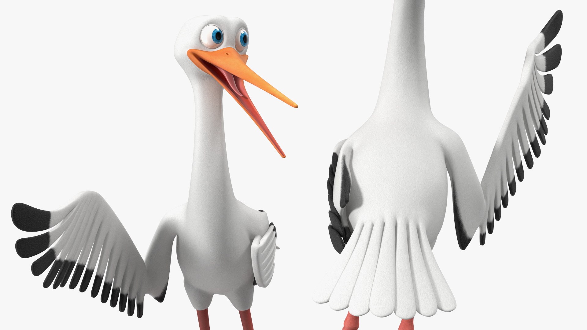 Cartoon Stork Talk Pose 3D Model - TurboSquid 2088907