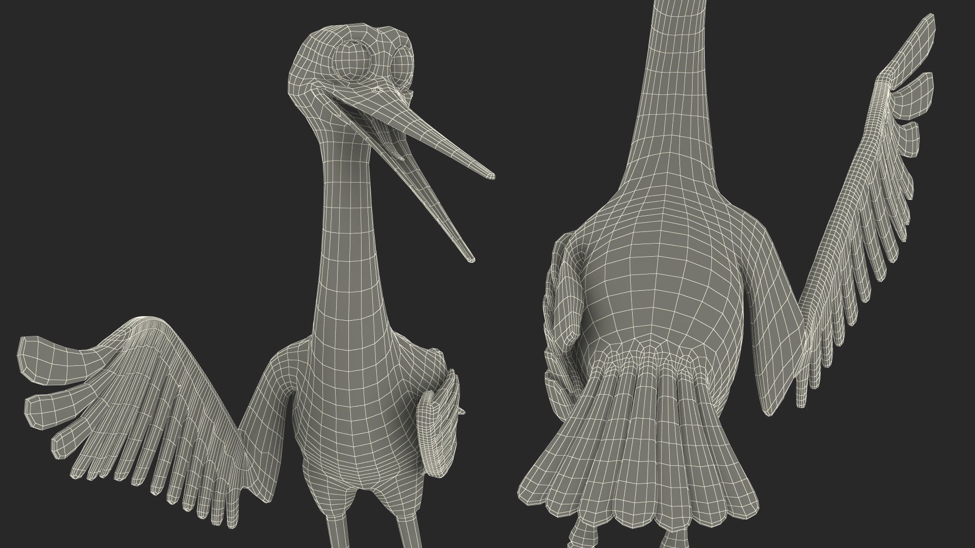 Cartoon Stork Talk Pose 3D Model - TurboSquid 2088907