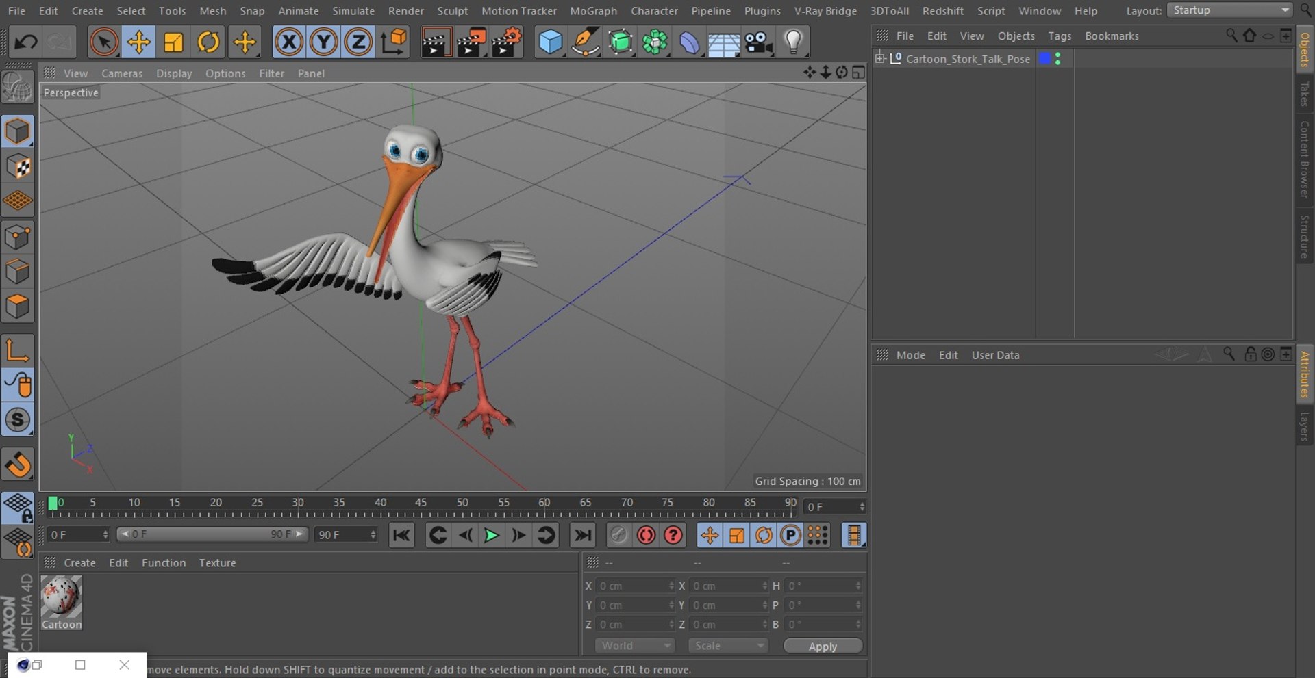 Cartoon Stork Talk Pose 3D Model - TurboSquid 2088907