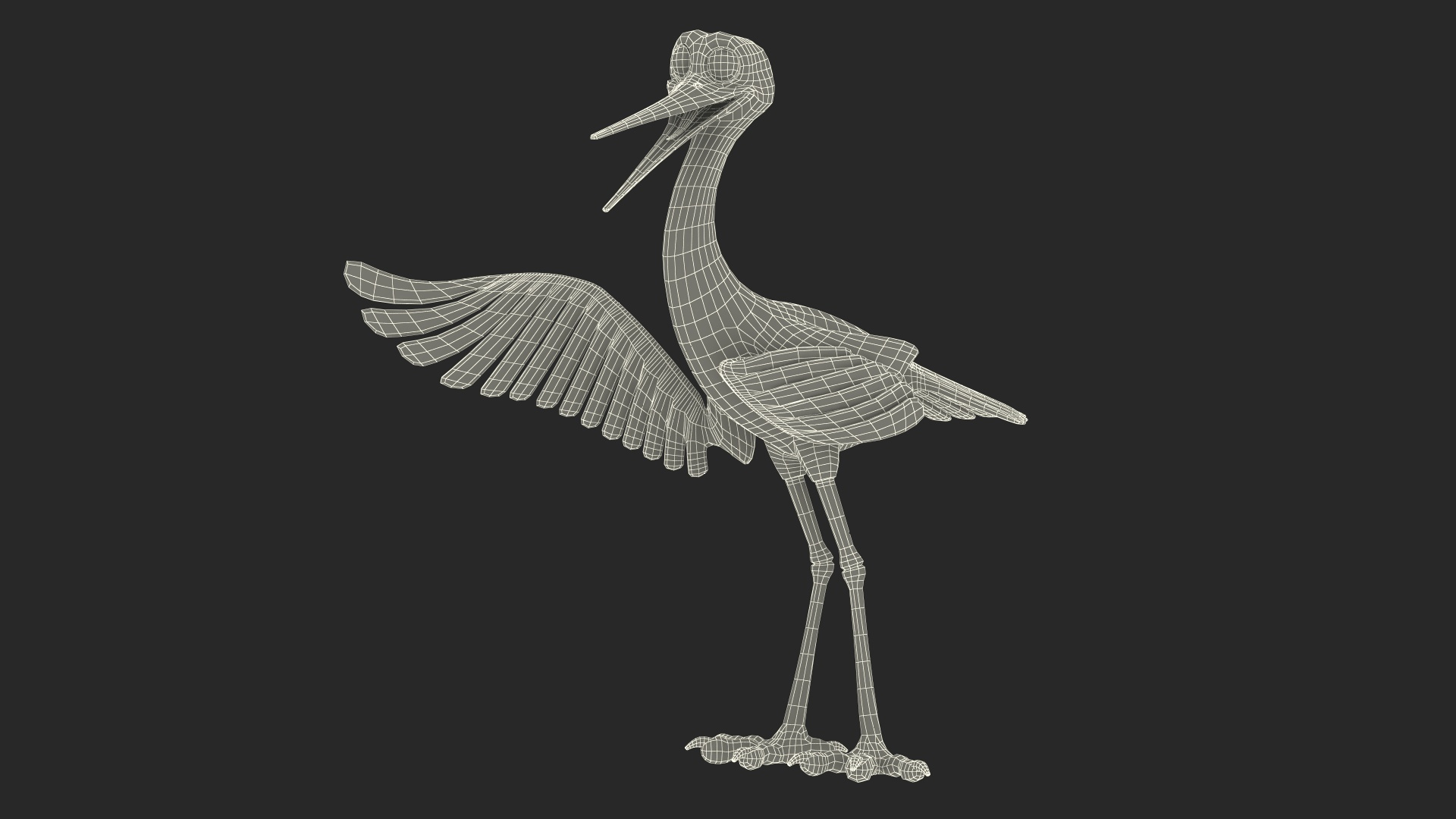 Cartoon Stork Talk Pose 3D Model - TurboSquid 2088907