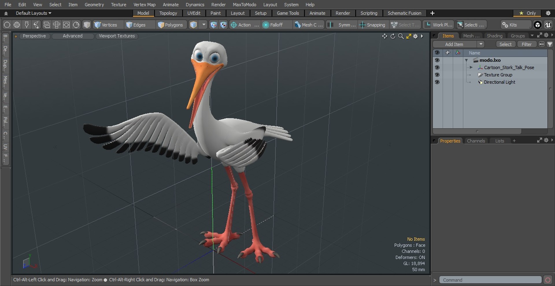 Cartoon Stork Talk Pose 3D Model - TurboSquid 2088907