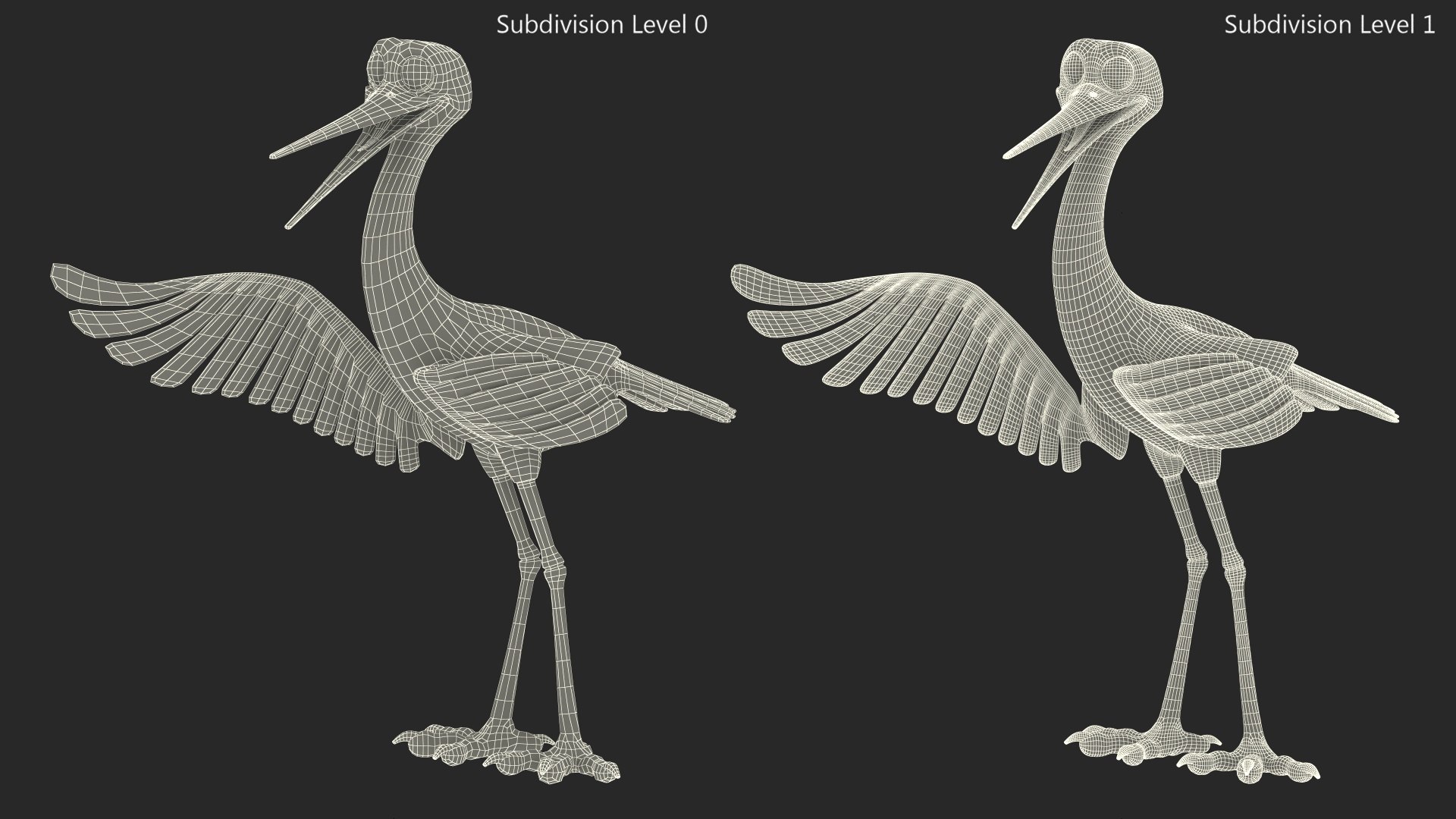 Cartoon Stork Talk Pose 3D Model - TurboSquid 2088907