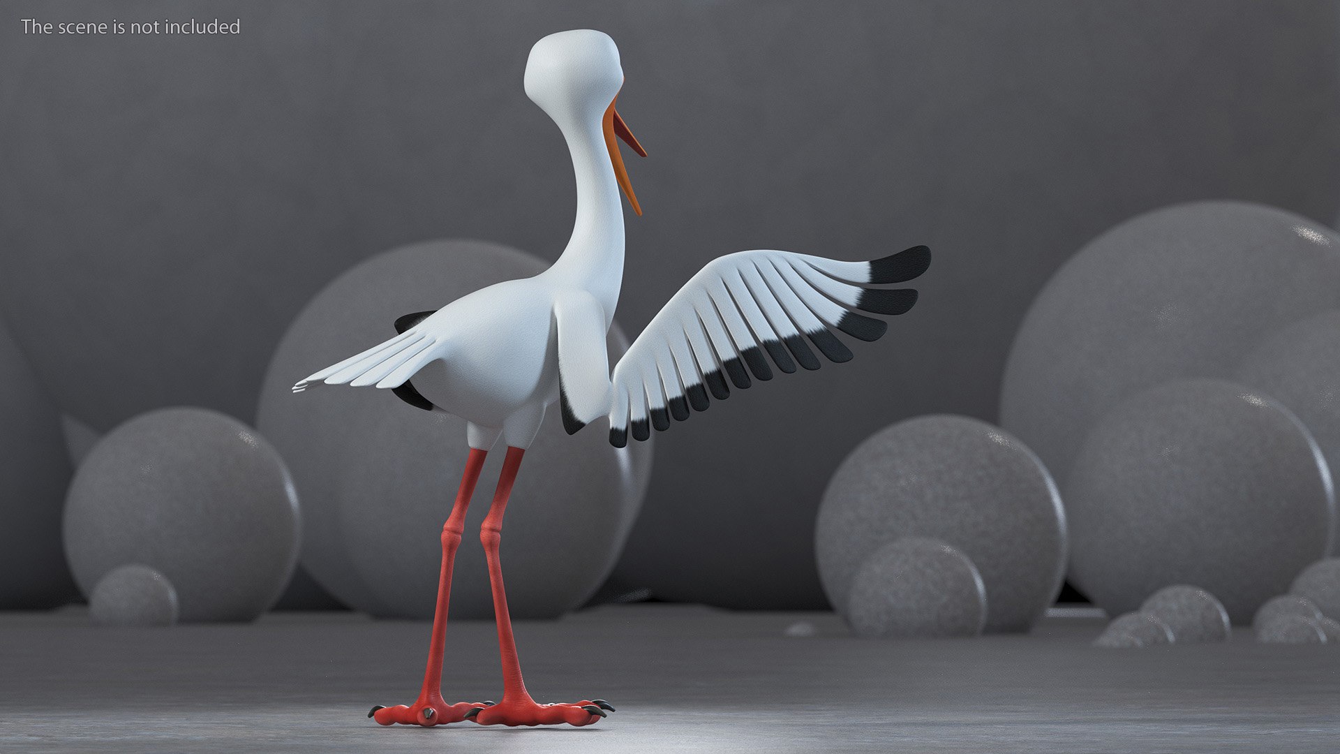 Cartoon Stork Talk Pose 3D Model - TurboSquid 2088907