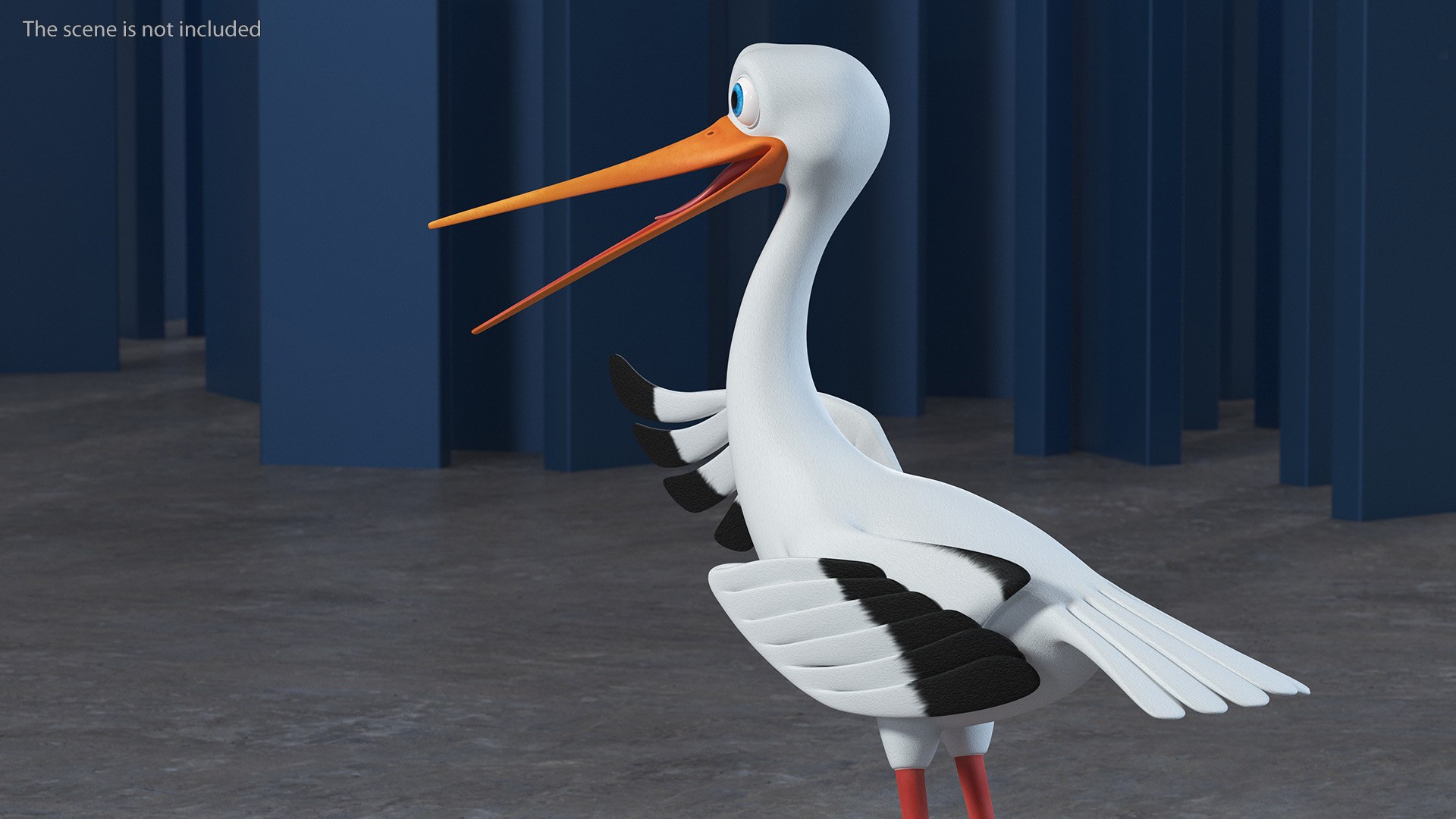 Cartoon Stork Talk Pose 3D Model - TurboSquid 2088907