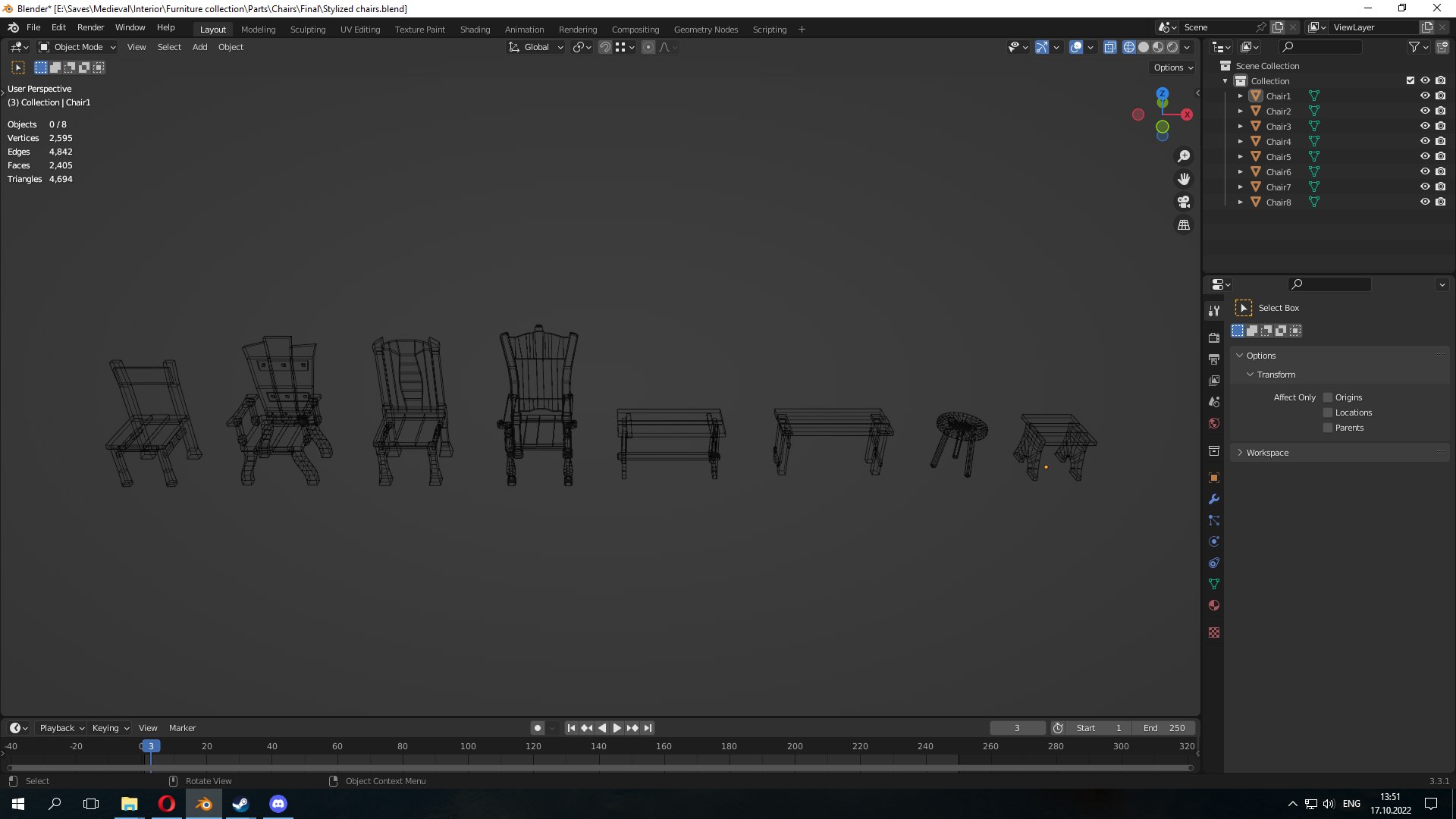 Stylized Chairs Pack Model - TurboSquid 2082967