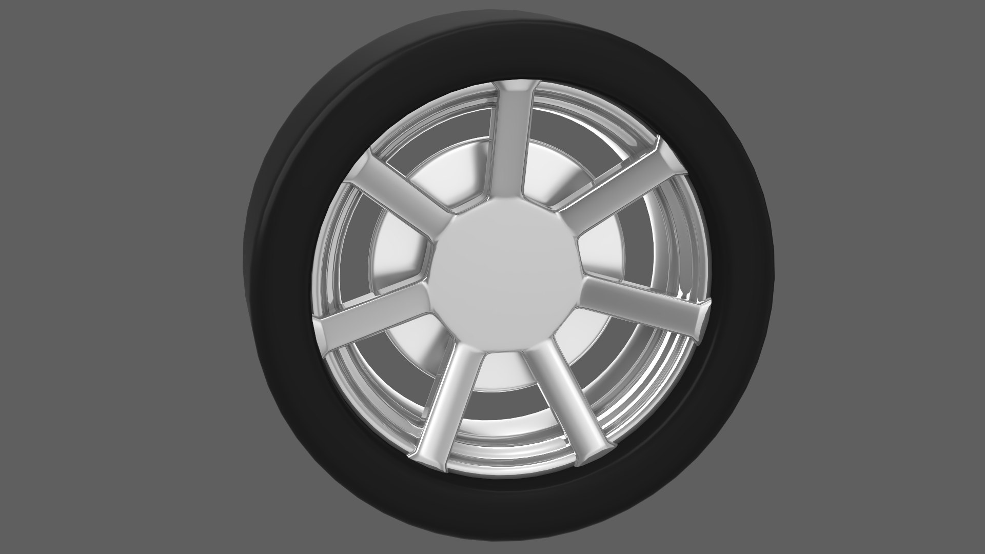 3D Simple Chrome Wheel - TurboSquid 2387634