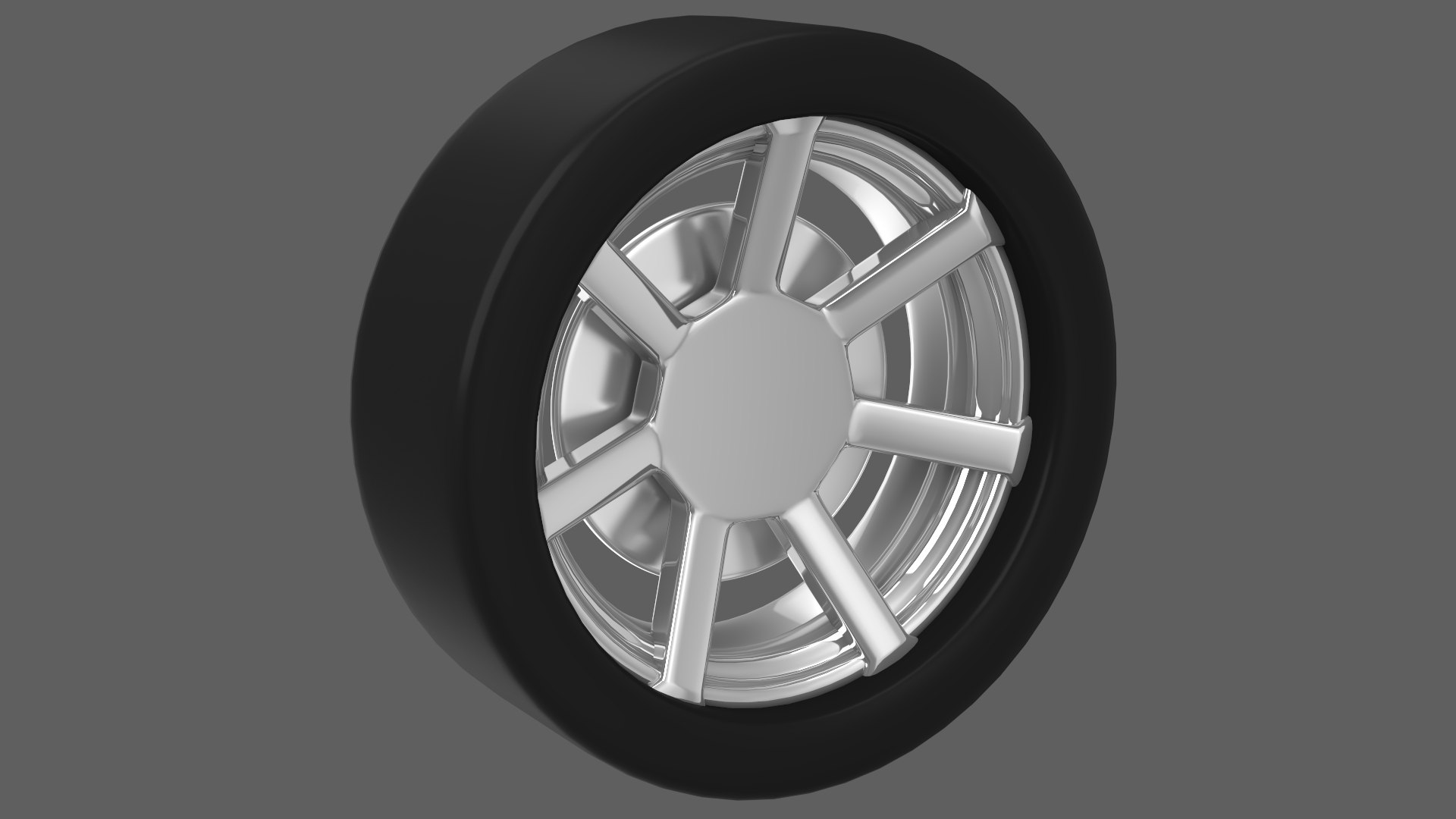 3D Simple Chrome Wheel - TurboSquid 2387634