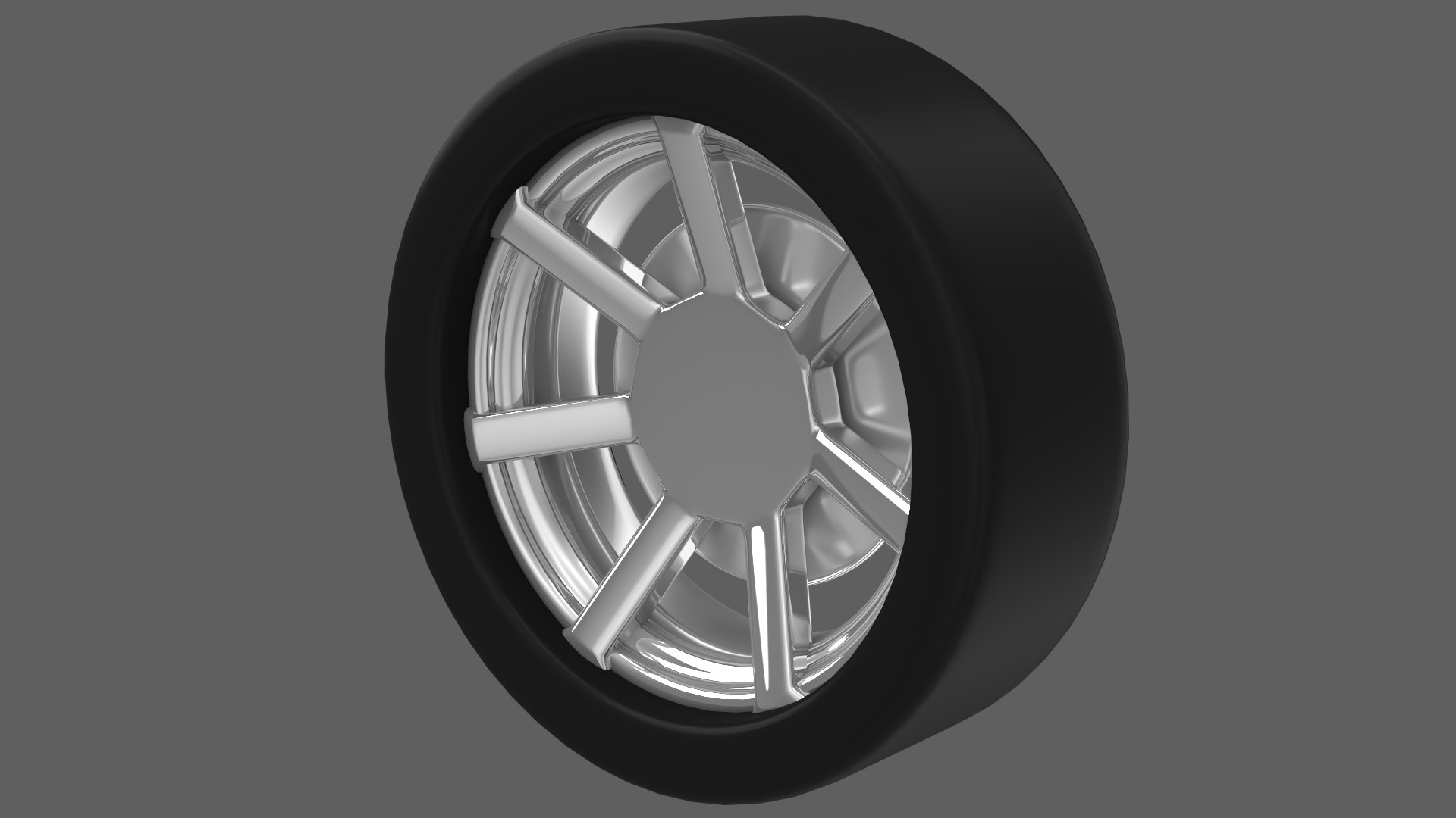 3D Simple Chrome Wheel - TurboSquid 2387634