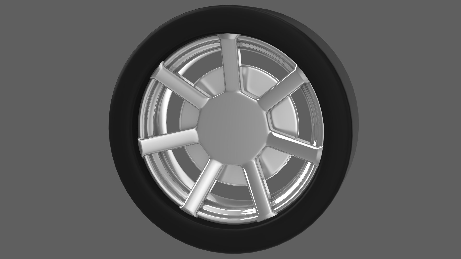 3D Simple Chrome Wheel - TurboSquid 2387634