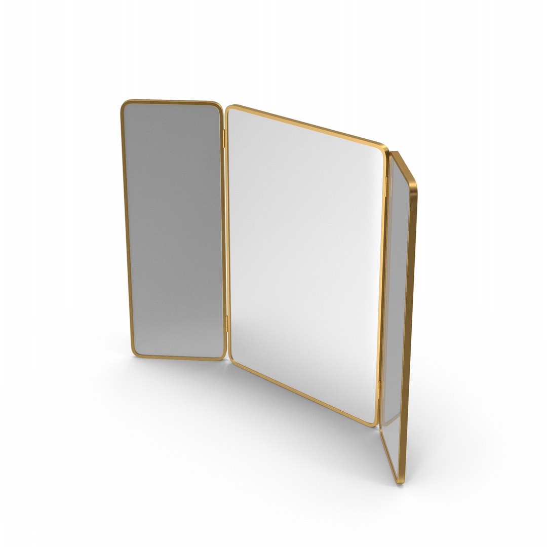 3D Model Gold Folding Wall Mirror - TurboSquid 2342009