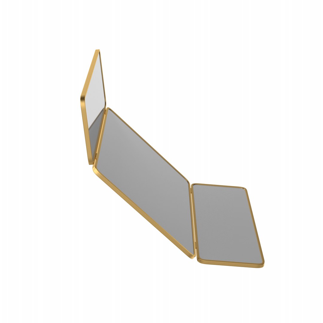 3D Model Gold Folding Wall Mirror - TurboSquid 2342009