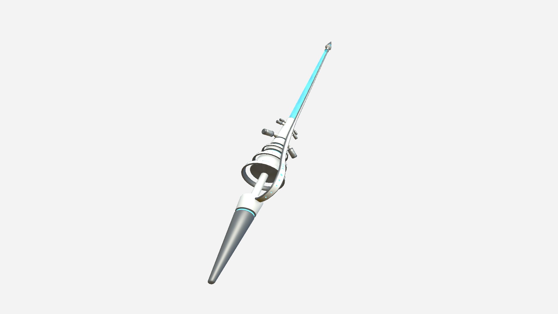 3D Model SciFi War Lance A02 White Blue - Sci Fi Weapon Design ...