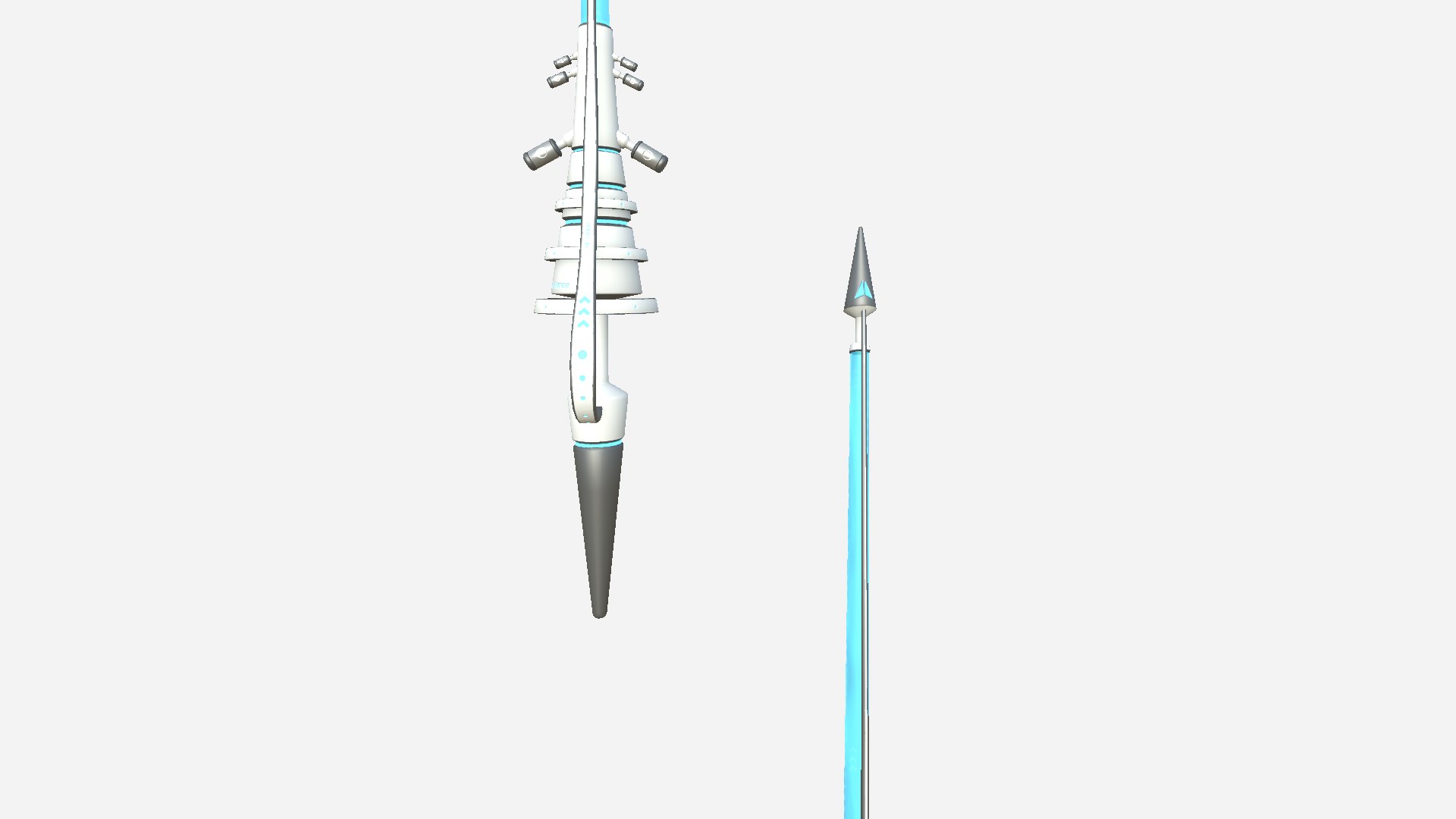 3D Model SciFi War Lance A02 White Blue - Sci Fi Weapon Design ...