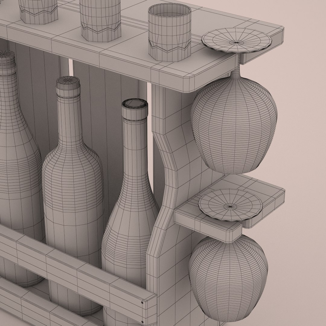 3D wine rack model - TurboSquid 1231851