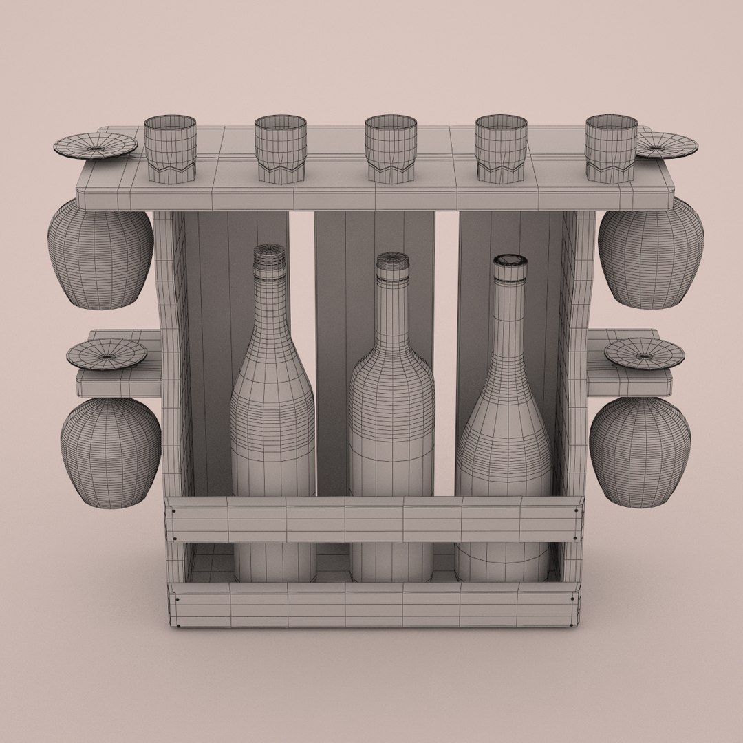 3D wine rack model - TurboSquid 1231851