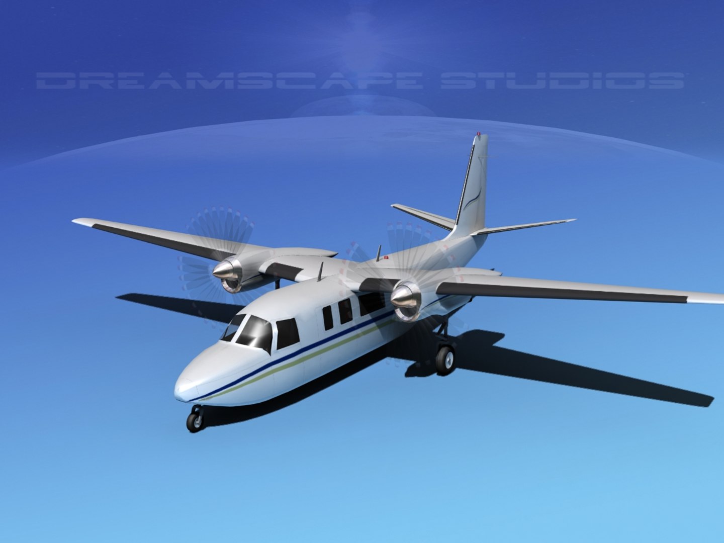 propellers rockwell turbo commander 690 3d model