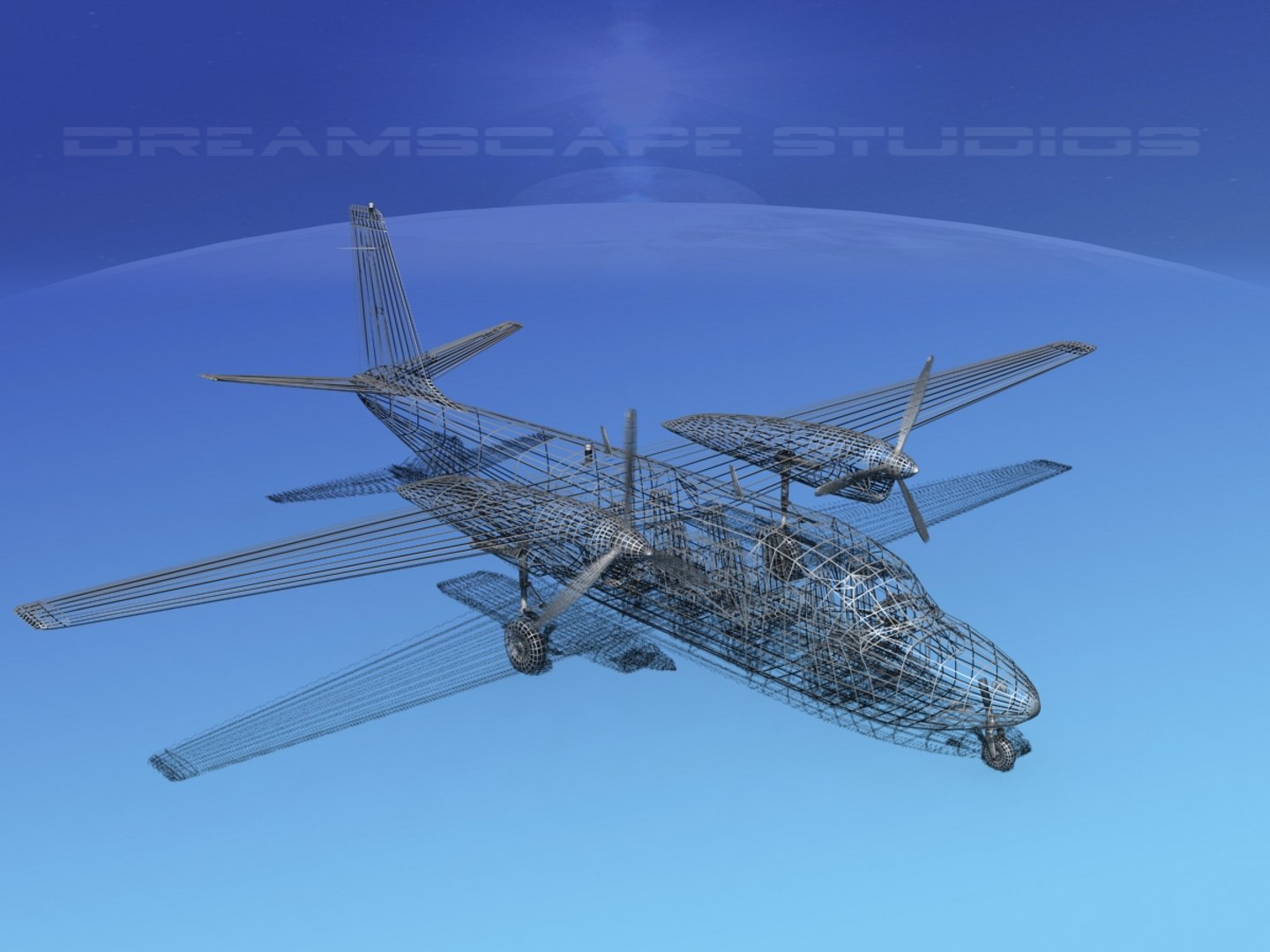 propellers rockwell turbo commander 690 3d model