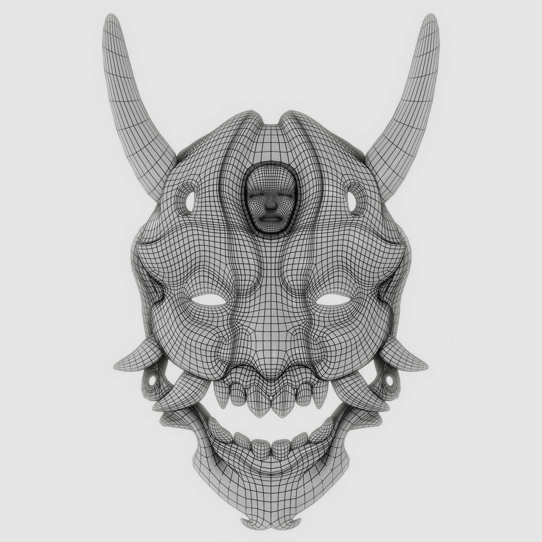 Japanese Demon Mask 3D Model - TurboSquid 1594376