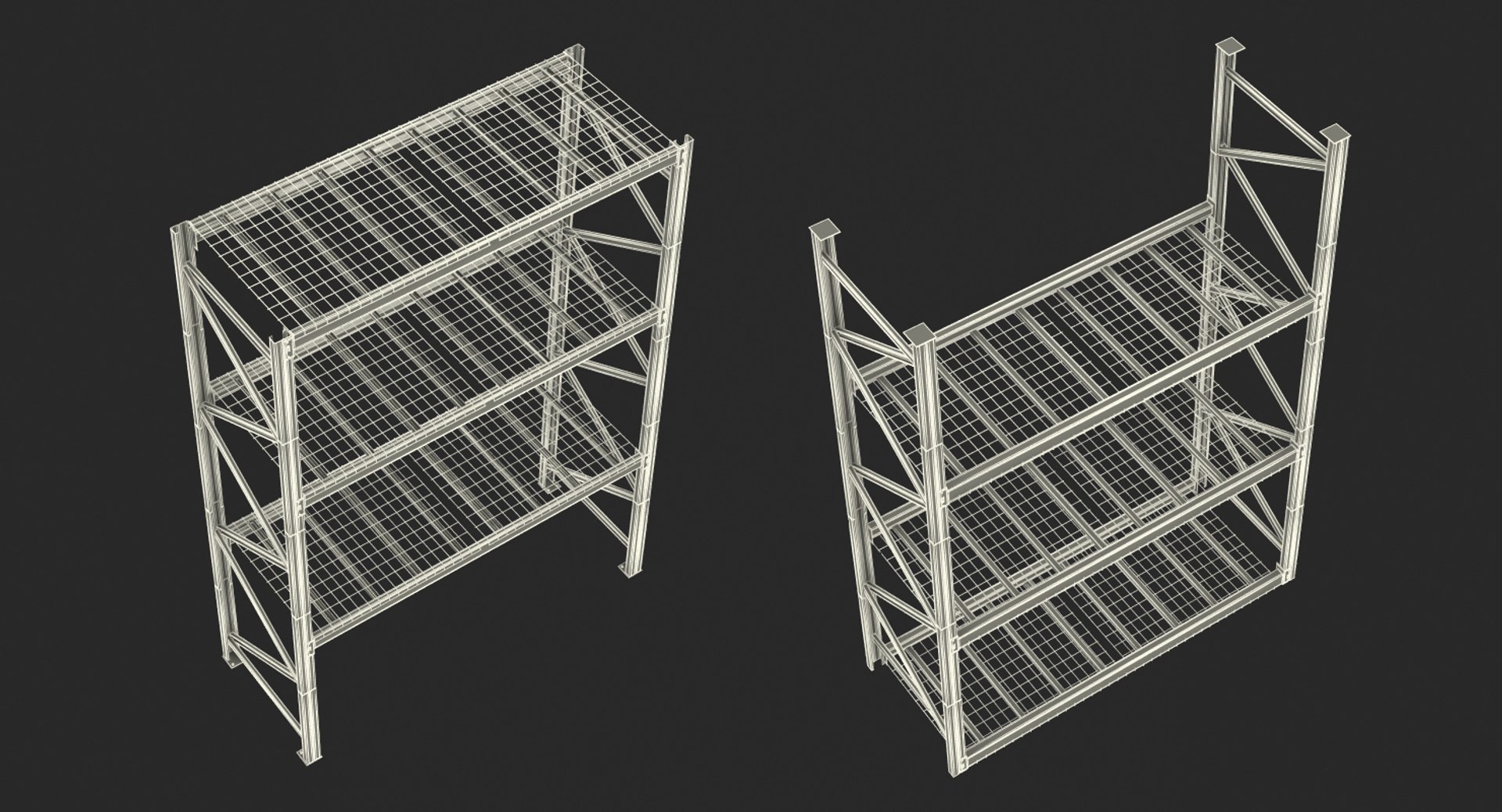 3D Pallet Rack Section Model - TurboSquid 1329657