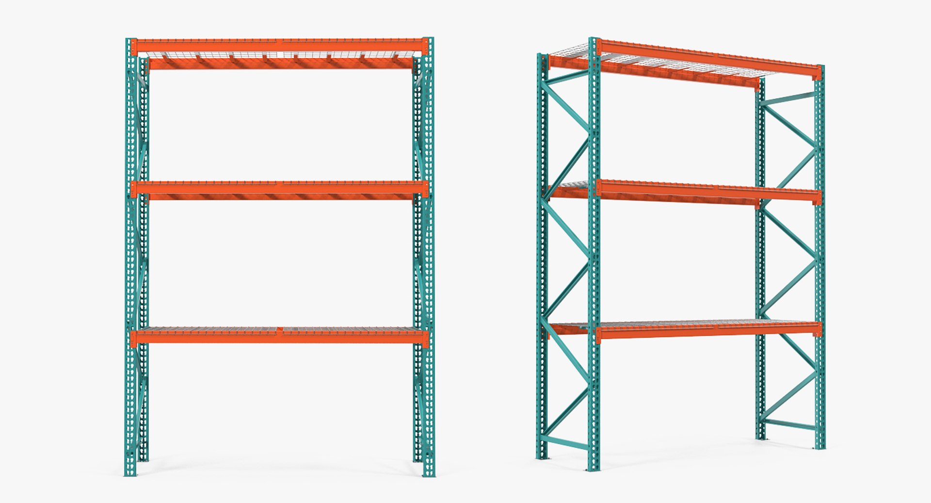 3D Pallet Rack Section Model - TurboSquid 1329657