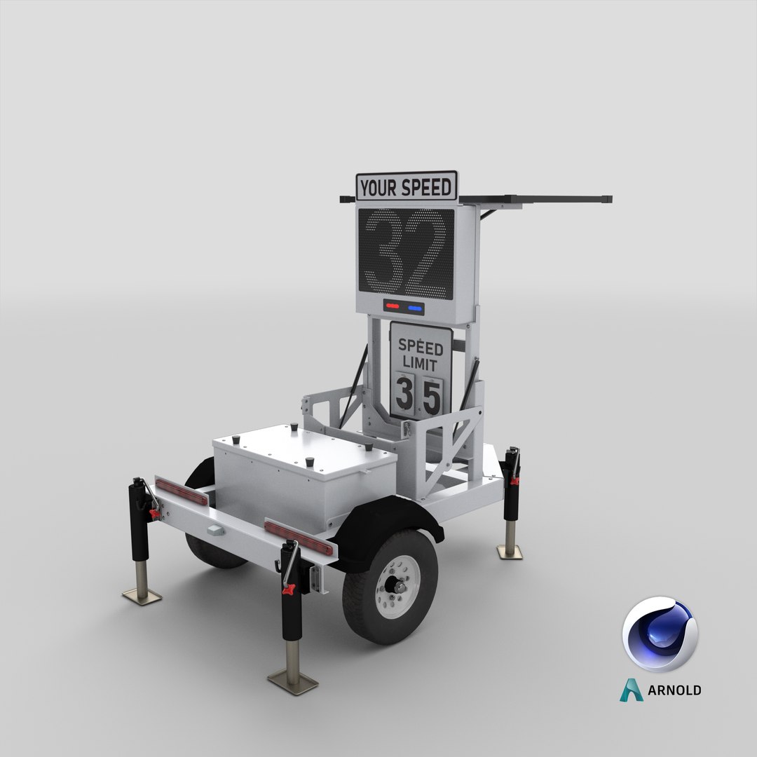 Mobile Police Speed Trailer 3D - TurboSquid 1864524