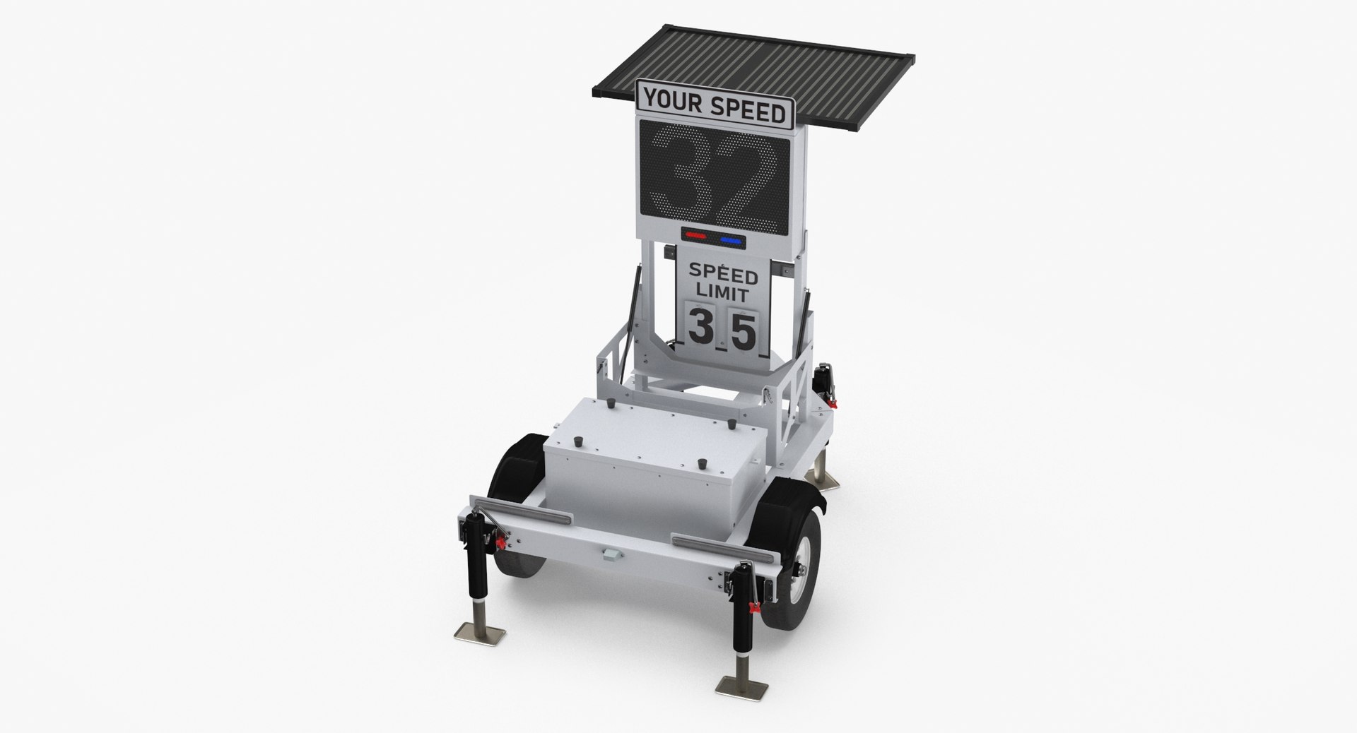 Mobile Police Speed Trailer 3D - TurboSquid 1864524