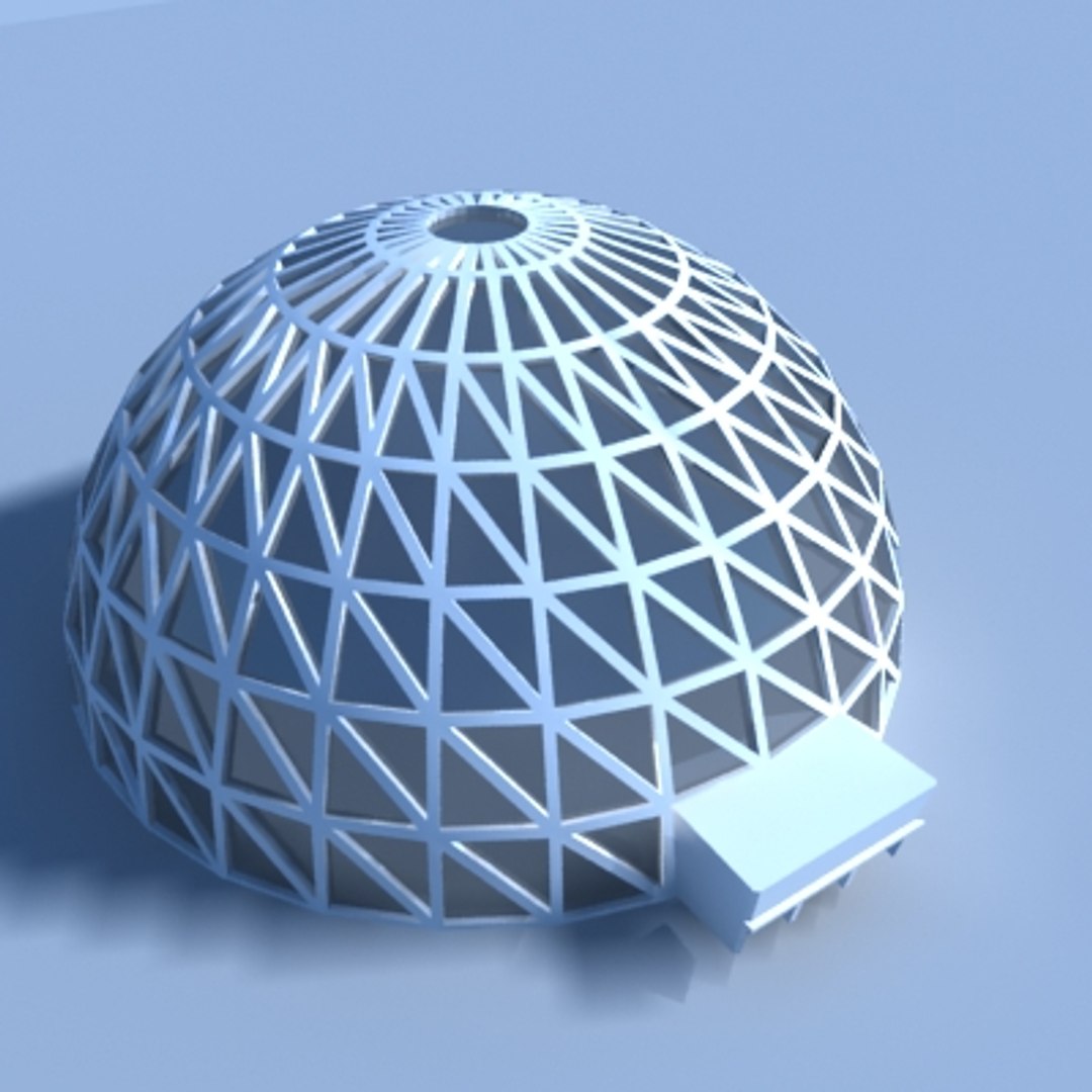 Building Geodesic Dome 3d Model