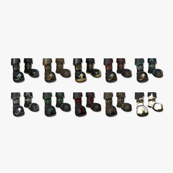 3D 10 Medieval Boots A Collection - Fantasy Character Design ...