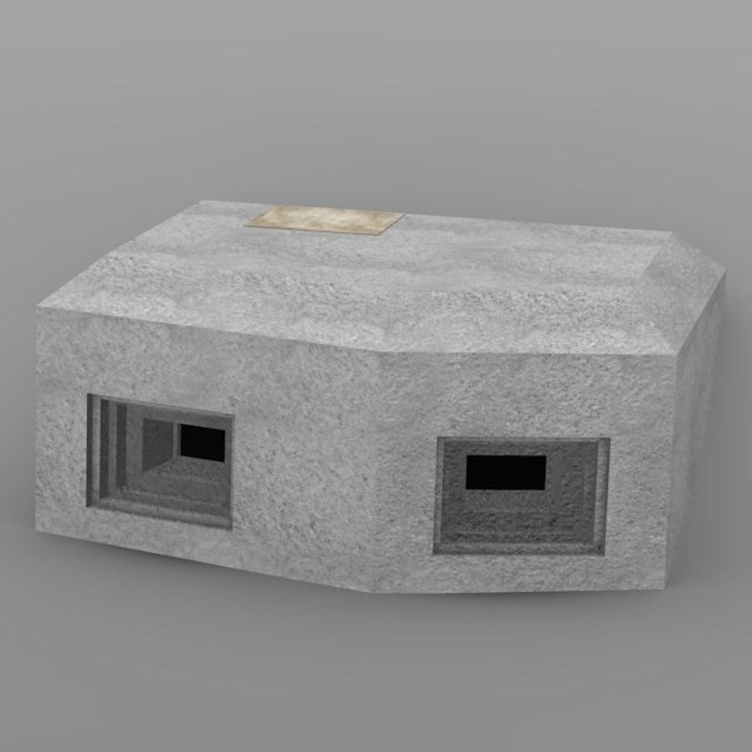 3d bunker military model