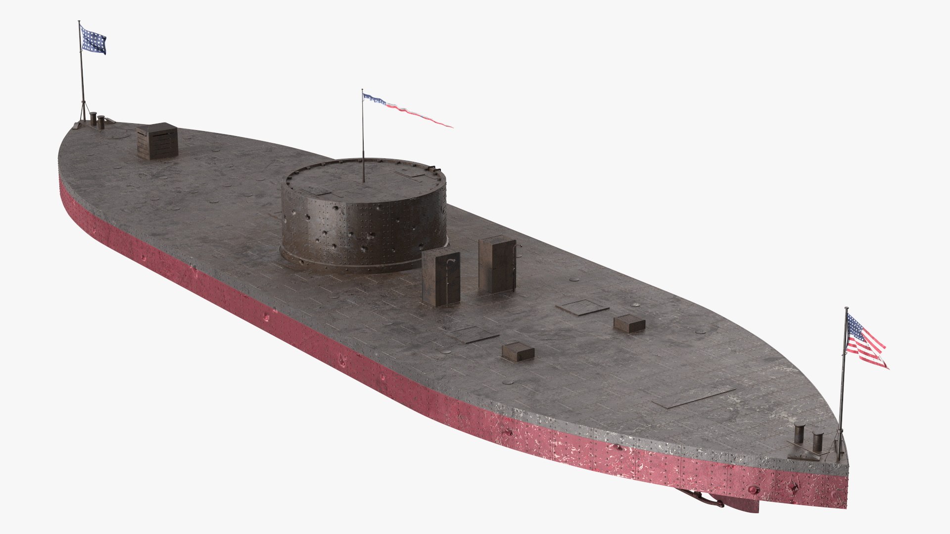 US Ironclad Warship Monitor Old 3D Model - TurboSquid 2215096