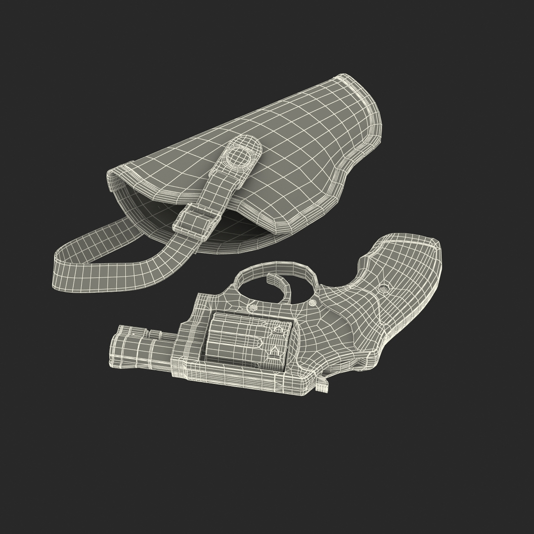 3d 3ds Revolver Holster Modeled