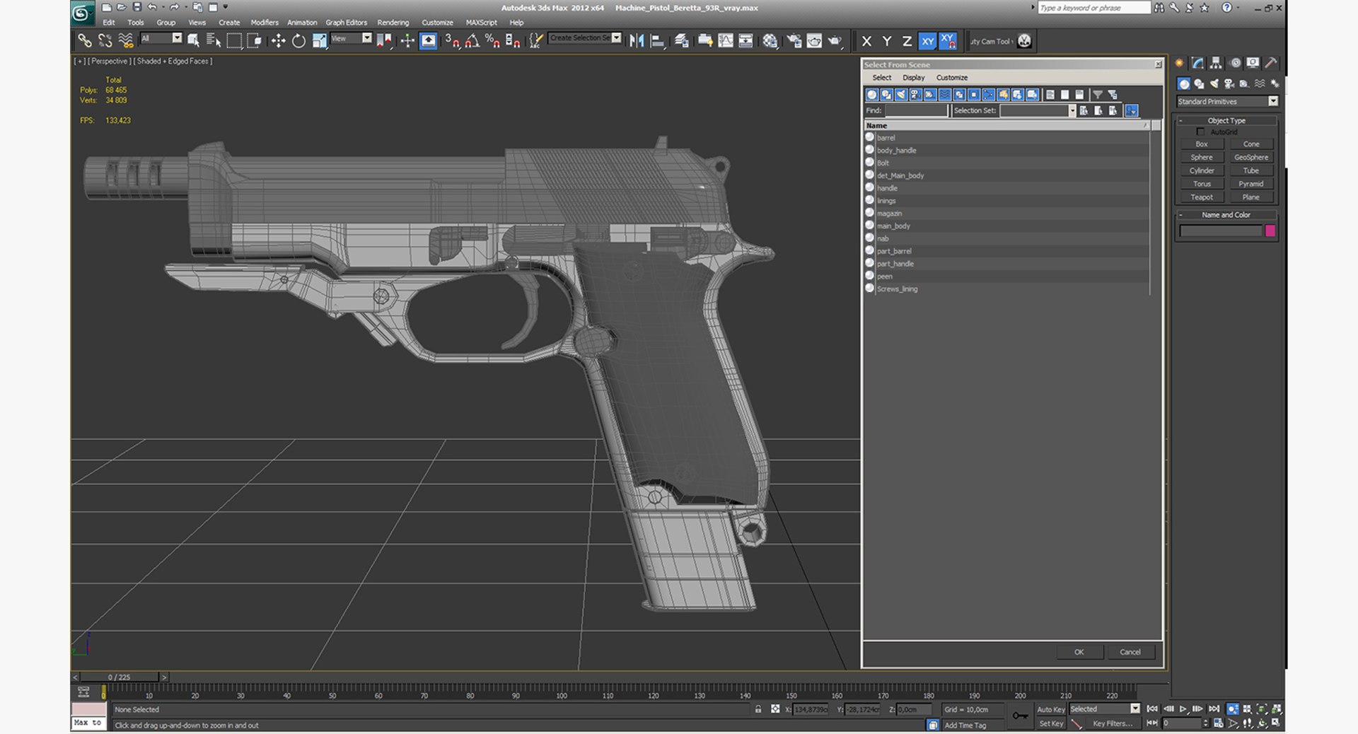 3d Model Machine Pistol Beretta 93r