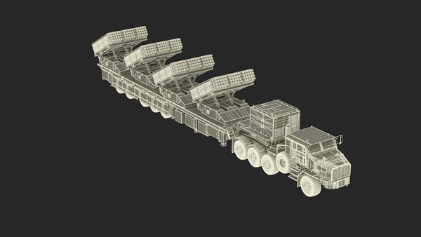 modelo 3d Sistema de lanzamiento de múltiples cohetes con interior ...