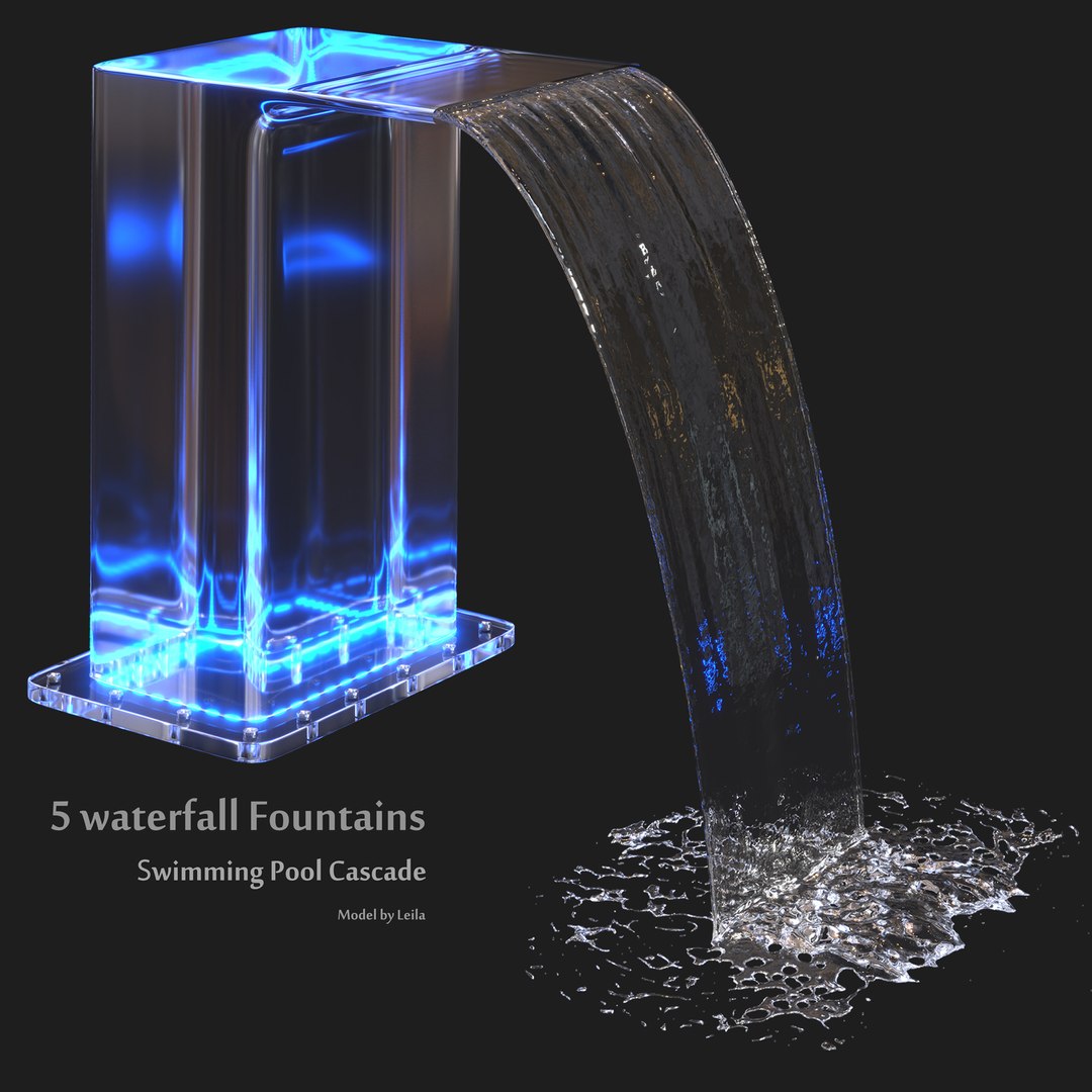 3D Waterfall Fountains Swimming Pool Cascade - TurboSquid 2078576