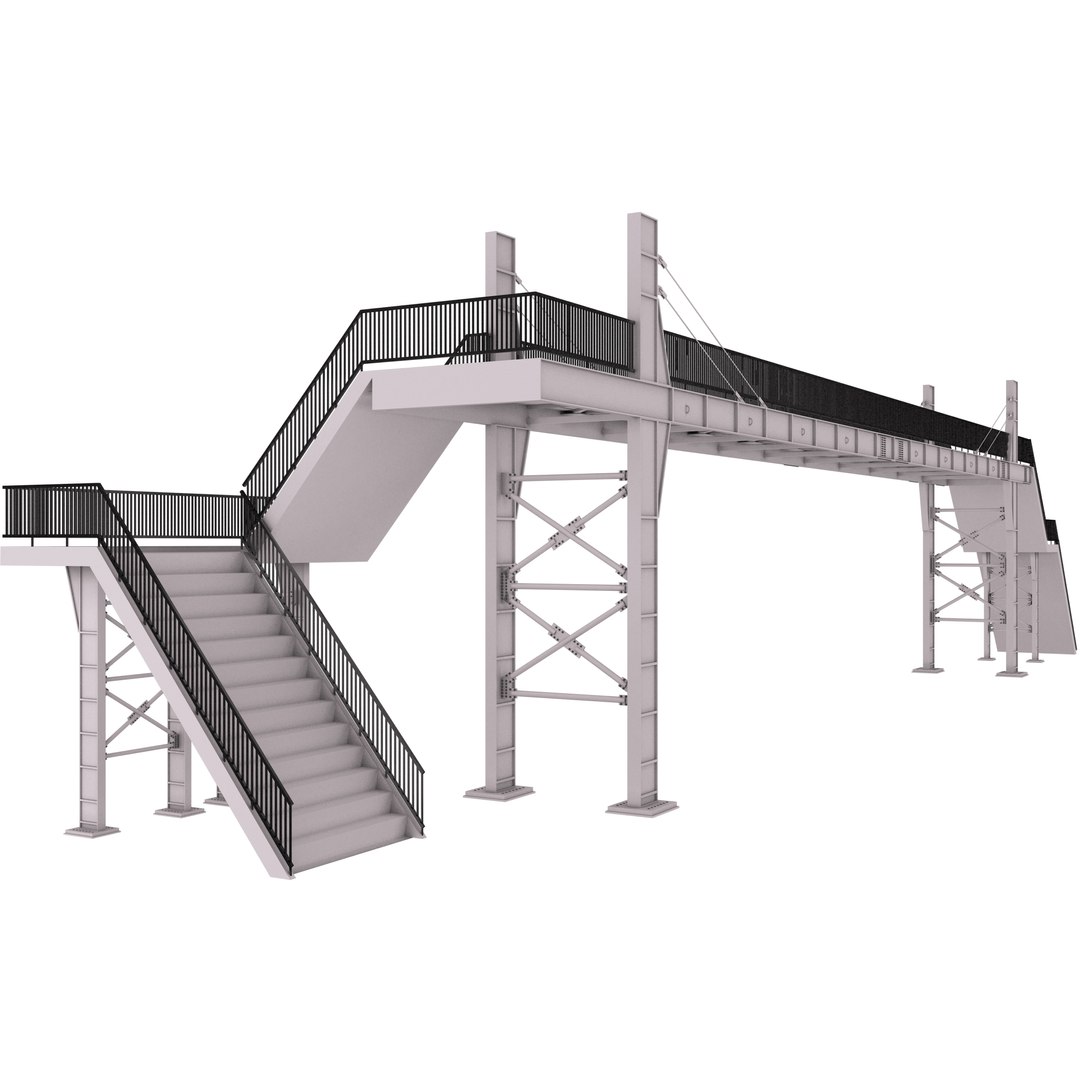 3D Pedestrian Bridge - TurboSquid 1335945