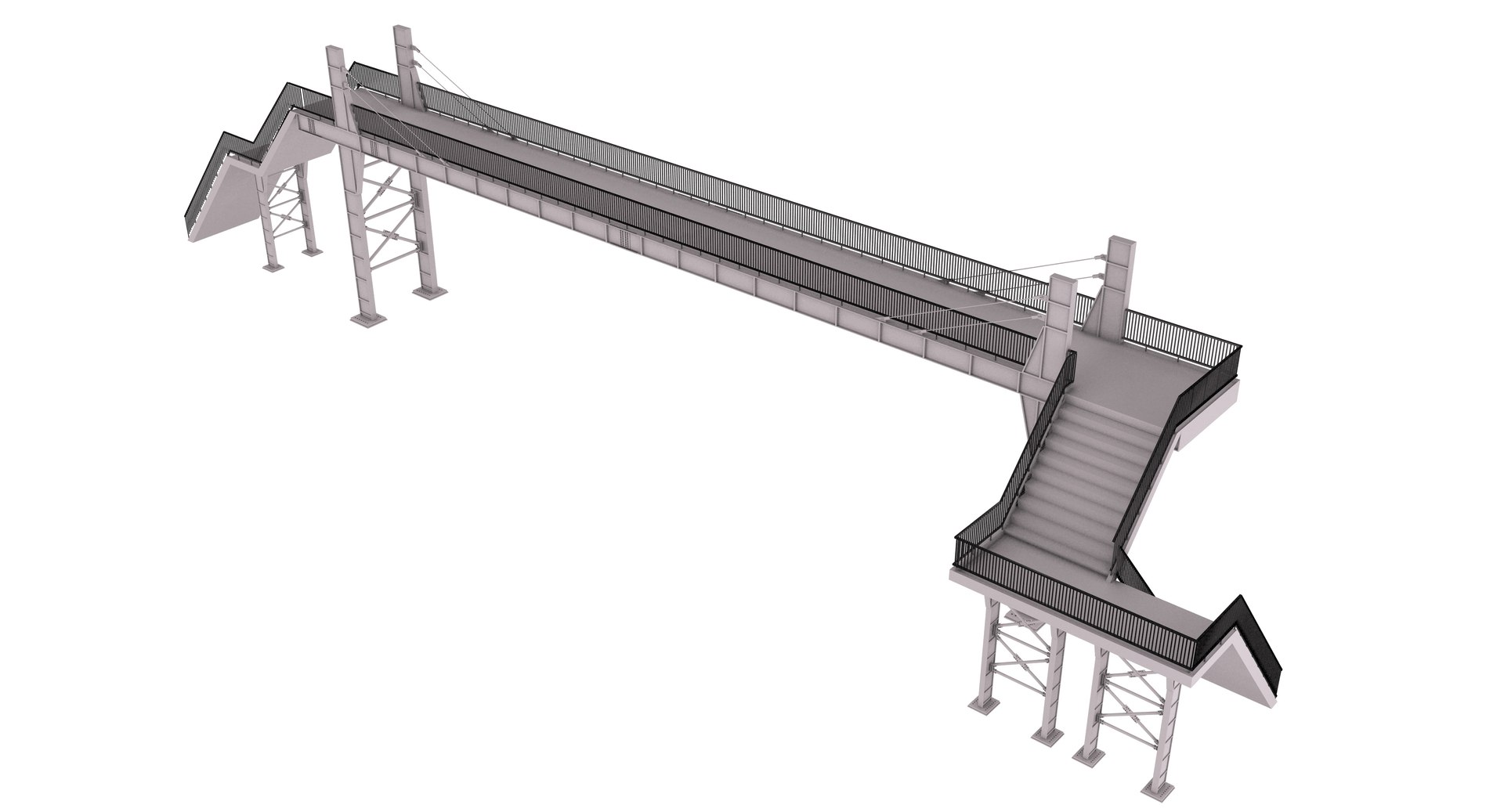 3D Pedestrian Bridge - TurboSquid 1335945