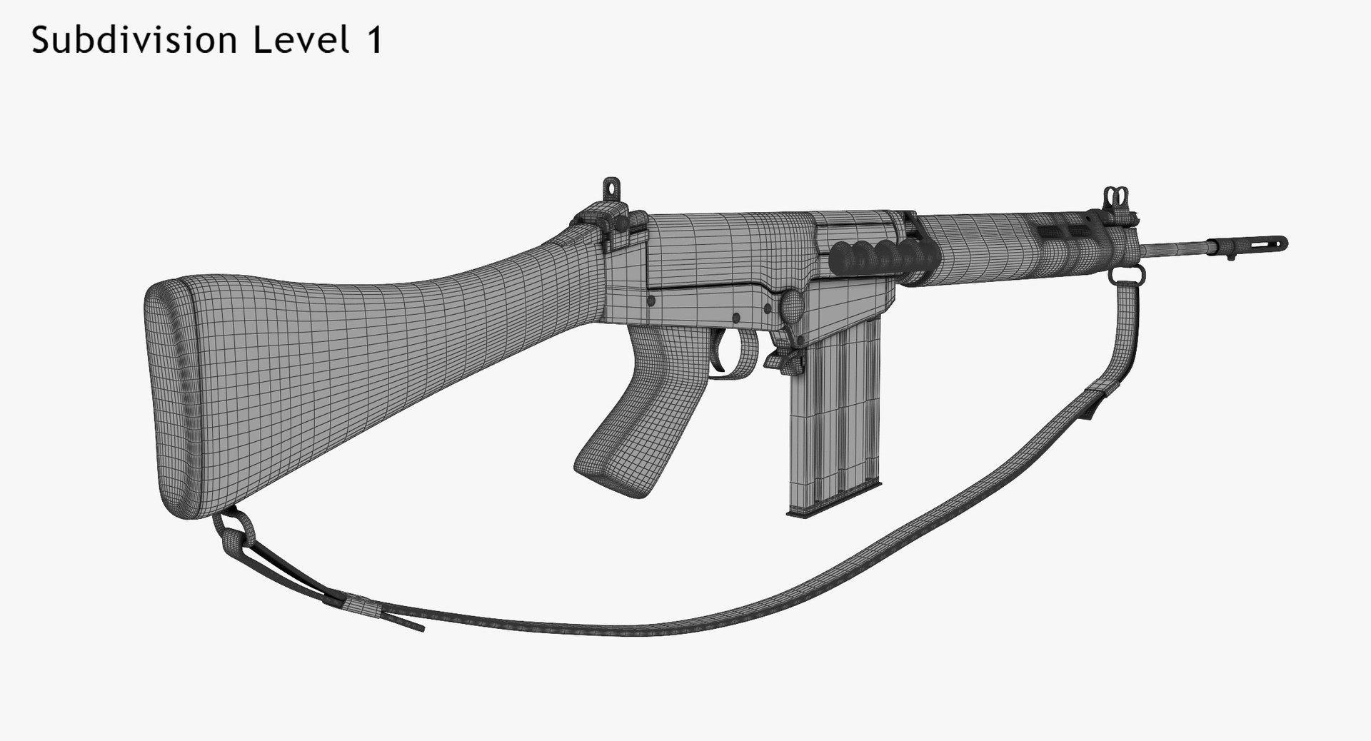 Self-loading Rifle L1a1 3d Model