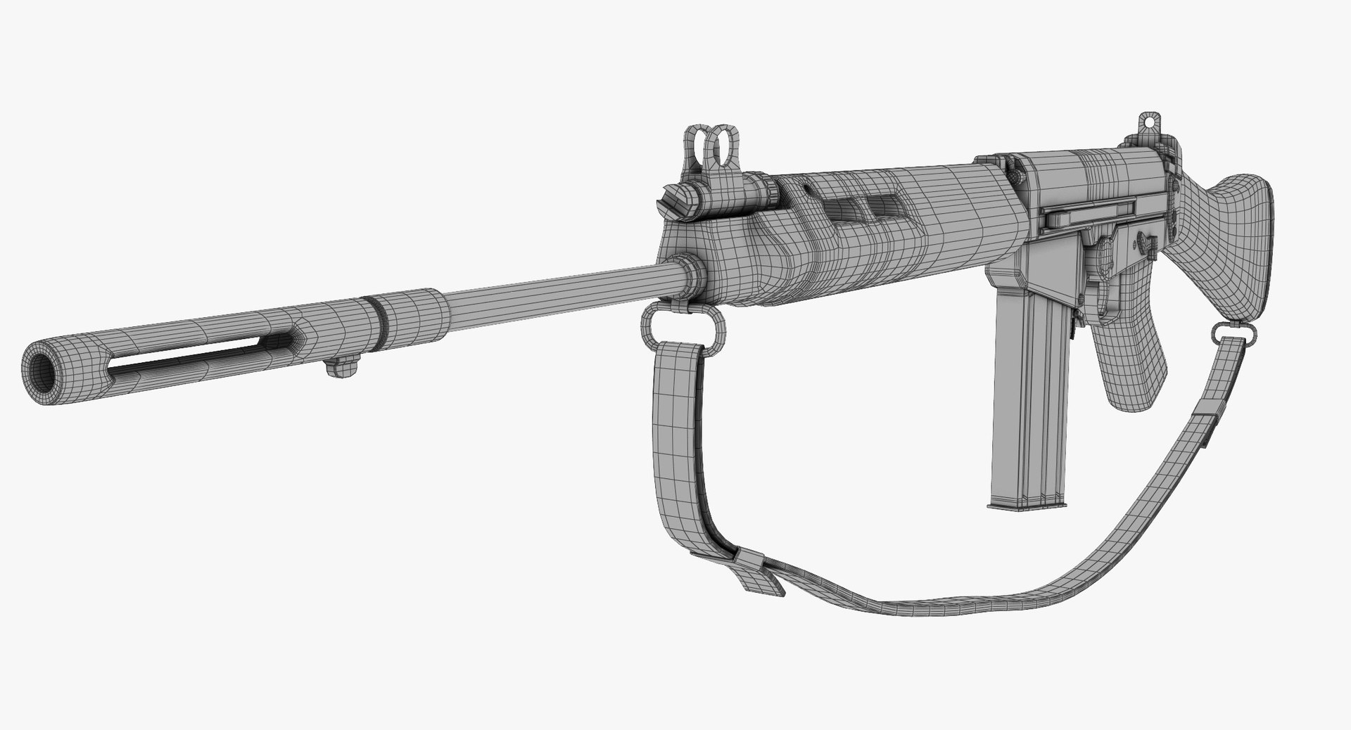 Self-loading Rifle L1a1 3d Model