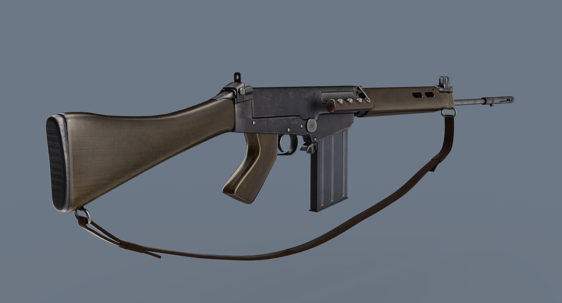Self-loading Rifle L1a1 3d Model