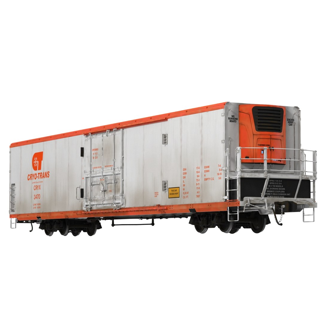 3d Railroad Refrigerator Car Cryotrans Model